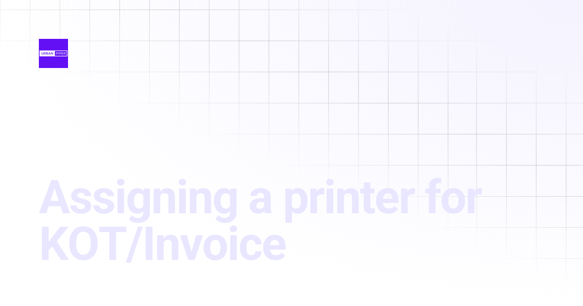 Assigning a printer for KOT/Invoice | Help Center